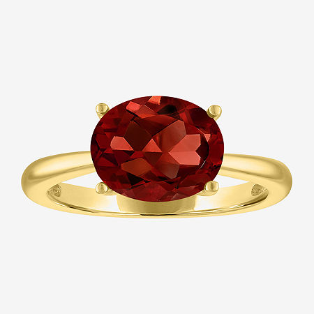 Click here for Womens Genuine Red Garnet 14K Gold Over Silver Ova... prices