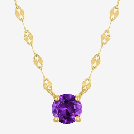 Click here for Gemstone 14K Gold Over Silver Round 18 Inch Pendan... prices