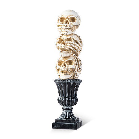 Glitzhome 18 Halloween Resin Stacked Skull Table Decor - Multi