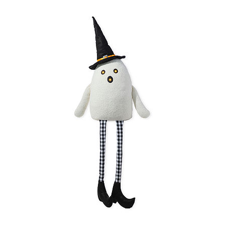Glitzhome 65.25 Halloween Oversized Lighted Fabric Ghost Shelf Sitter - Multi