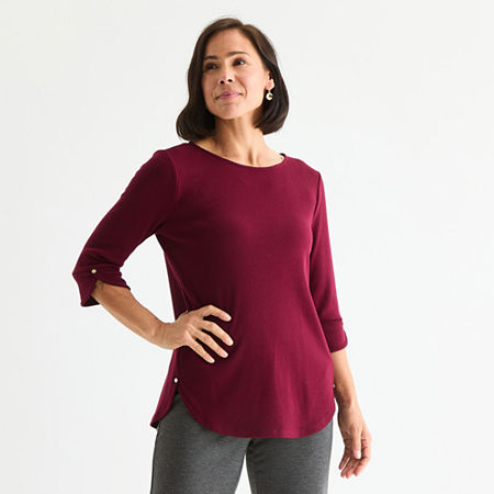 Click here for Liz Claiborne Tall Womens Round Neck 3/4 Sleeve Tu... prices