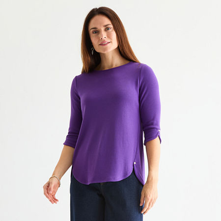 Click here for Liz Claiborne Tall Womens Round Neck 3/4 Sleeve Tu... prices