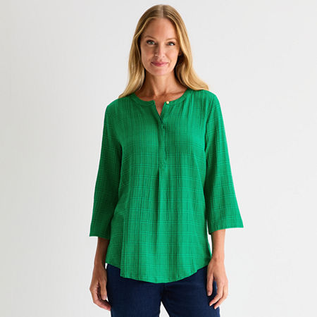 Click here for Liz Claiborne Tall Womens Split Crew Neck 3/4 Slee... prices