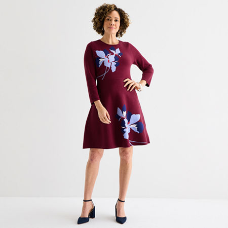 Click here for Liz Claiborne Womens Long Sleeve Floral Midi Sweat... prices