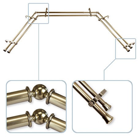 Click here for Rod Desyne Double Bay Window Rod  One Size  Brown prices