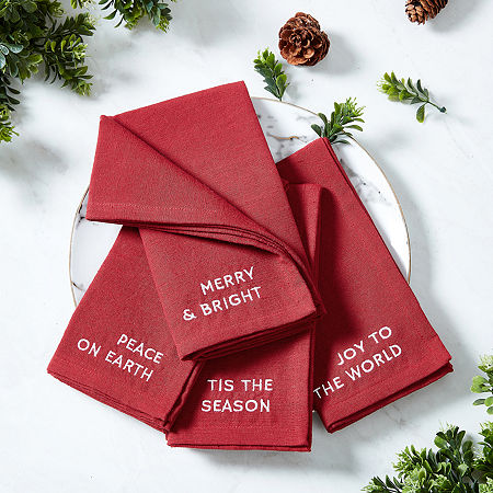 Click here for Elrene Joyful Sentiment Embroidered Napkins  Set o... prices