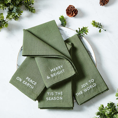 Click here for Elrene Joyful Sentiment Embroidered Napkins  Set o... prices