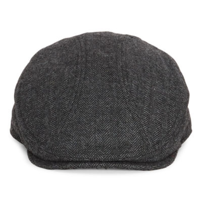 Stafford Herringbone Flat Mens Fedora, Color: Charcoal - JCPenney