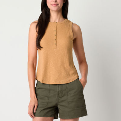 a.n.a Womens Split Crew Neck Sleeveless Tank Top - JCPenney