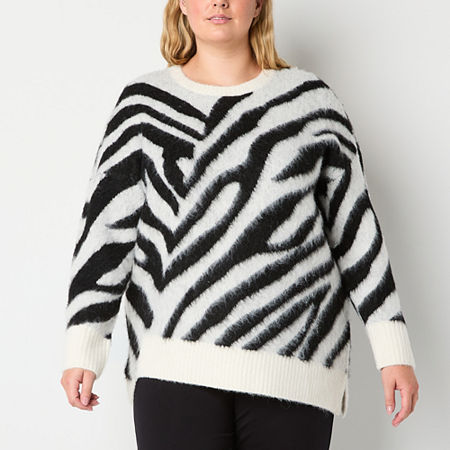 Click here for Worthington Plus Womens Crew Neck Long Sleeve Anim... prices