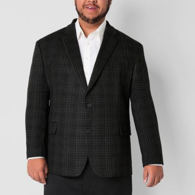 J. Ferrar Mens Big and Tall Plaid Stretch Fabric Classic Fit Sport Coat ...