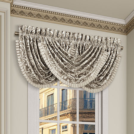 J Queen New York Brunello Window Waterfall Valance  33 x 43 - Flax