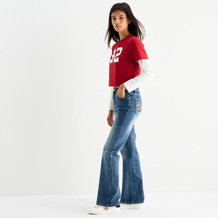Click here for Forever 21 - Juniors Womens Mid Rise Bootcut Jean... prices