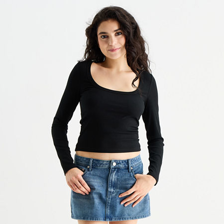 Click here for Forever 21 Womens Scoop Neck Long Sleeve Juniors C... prices