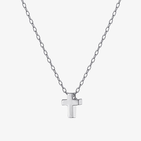 Click here for Silver Treasures Womens Sterling Silver Cross 16 I... prices