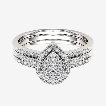 Click here for 1/2 CT.T.W. Natural Diamond 10K White Gold Bridal... prices