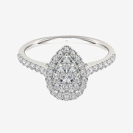 Click here for 3/4 CT.T.W. Natural Diamond 10K White Gold Pear-Sh... prices