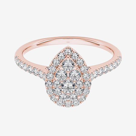 Click here for 3/4 CT.T.W. Natural Diamond 10K Rose Gold Pear-Sha... prices