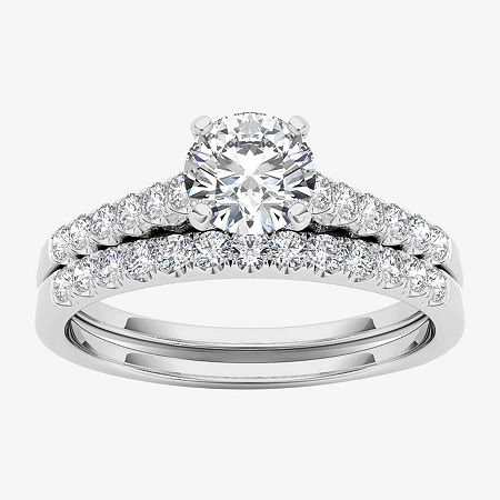 Click here for 1 CT.T.W. Natural Diamond 10K White Gold Bridal Ri... prices