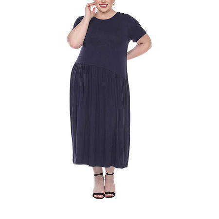 Click here for White Mark Womens Plus Short Sleeve Midi Maxi Dres... prices