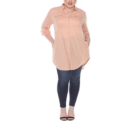 Click here for White Mark Womens Plus Long Sleeve Roll Tab Sleeve... prices