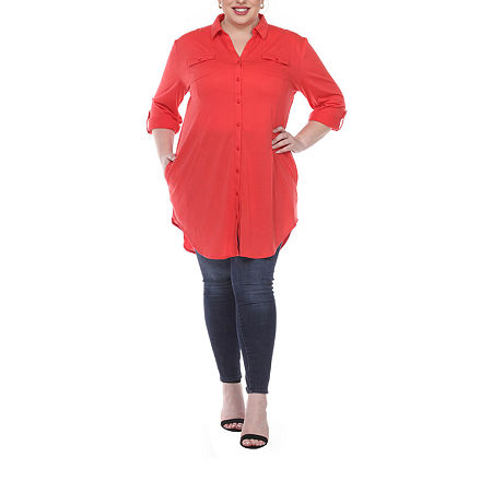 Click here for White Mark Womens Plus Long Sleeve Roll Tab Sleeve... prices