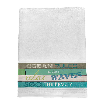 Click here for Laural Home Ocean Rules Bath Towel  One Size  Blue prices
