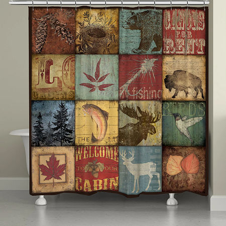 Click here for Laural Home Lodge Patch Shower Curtain  One Size... prices