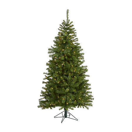 Nearly Natural Springfield Artificial Christmas Tree with 300 Warm Clear Lights and 596 Tips - Green