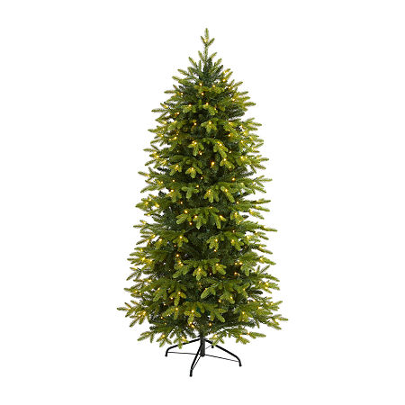 Click here for Nearly Natural Belgium Faux 6 Foot Pre-Lit Fir Chr... prices