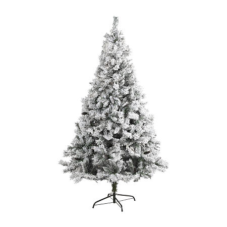 Click here for Nearly Natural Flocked White 7 Foot Pine Christmas... prices