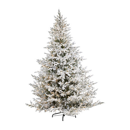 Click here for Nearly Natural Flocked Fraser Faux 8 Foot Pre-Lit... prices
