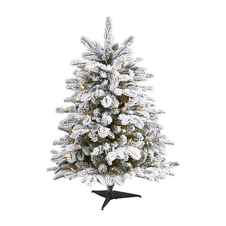 Click here for Nearly Natural Flocked 3 Foot Pre-Lit Fir Christma... prices