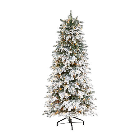 Click here for Nearly Natural Flocked 6 Foot Pre-Lit Fir Christma... prices