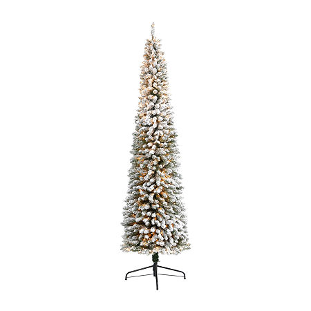 Click here for Nearly Natural Flocked Pencil Faux 9 Foot Pre-Lit... prices