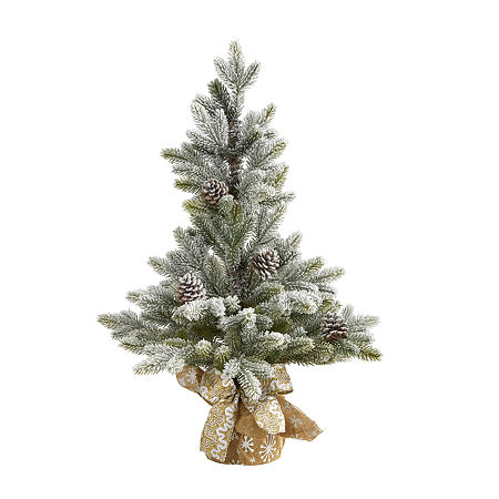 Click here for Nearly Natural Flocked Faux With Cones 2 Foot Chri... prices
