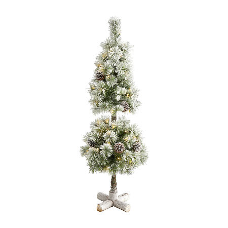Click here for Nearly Natural Flocked Topiary 3 Foot Pre-Lit Chri... prices