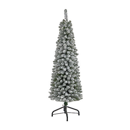 Click here for Nearly Natural Flocked Pencil 5 Foot Christmas Tre... prices