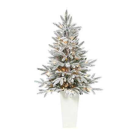 Click here for Nearly Natural Flocked 4 Foot Pre-Lit Spruce Chris... prices
