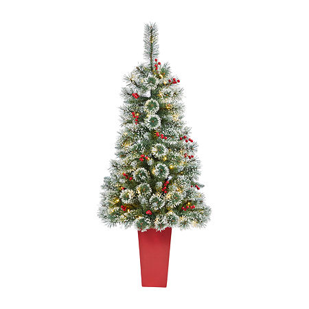 Click here for Nearly Natural Frosted Swiss Faux 4 Foot Pre-Lit P... prices