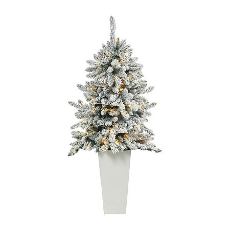 Click here for Nearly Natural Flocked Livingston Faux 4 1/2 Foot... prices