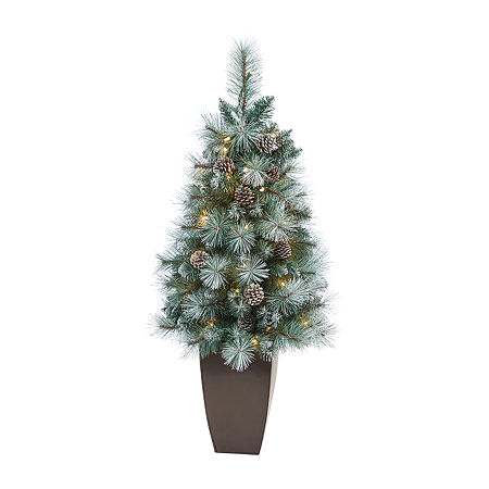 Click here for Nearly Natural Frosted 3 1/2 Foot Pre-Lit Pine Chr... prices