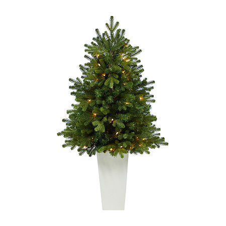 Click here for Nearly Natural In Wht Planter 3 1/2 Foot Pre-Lit F... prices