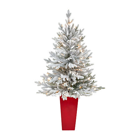 Click here for Nearly Natural Flocked Fraser Faux 4 Foot Pre-Lit... prices