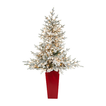 Click here for Nearly Natural Fraser In Red Planter 4 1/2 Foot Pr... prices