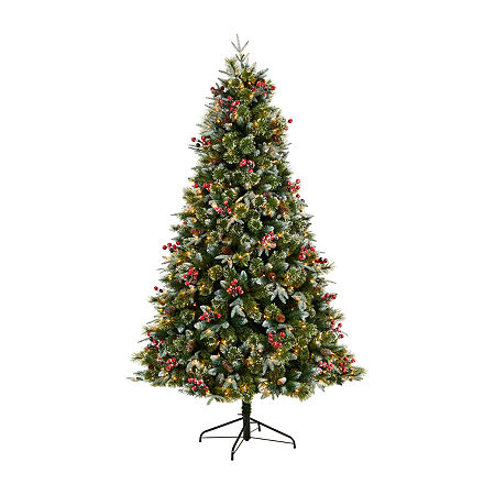 Click here for Nearly Natural Snow Faux 7 1/2 Foot Pre-Lit Spruce... prices