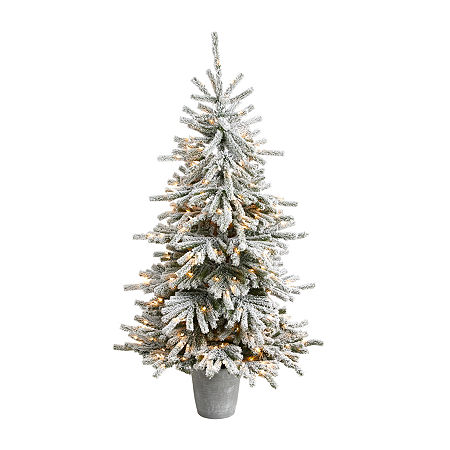 Click here for Nearly Natural Flocke Faux 6 Foot Pre-Lit Pine Chr... prices