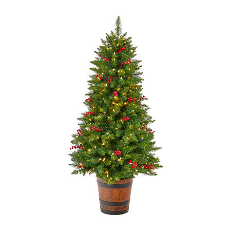 Click here for Nearly Natural Green Faux 5 Foot Pre-Lit Christmas... prices