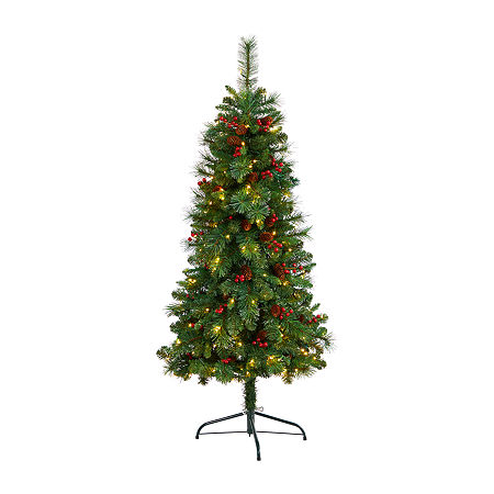 Click here for Nearly Natural Flat Back Faux 5 Foot Pre-Lit Pine... prices