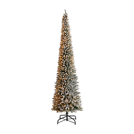 Click here for Nearly Natural Flocked Pencil Faux 12 Foot Pre-Lit... prices